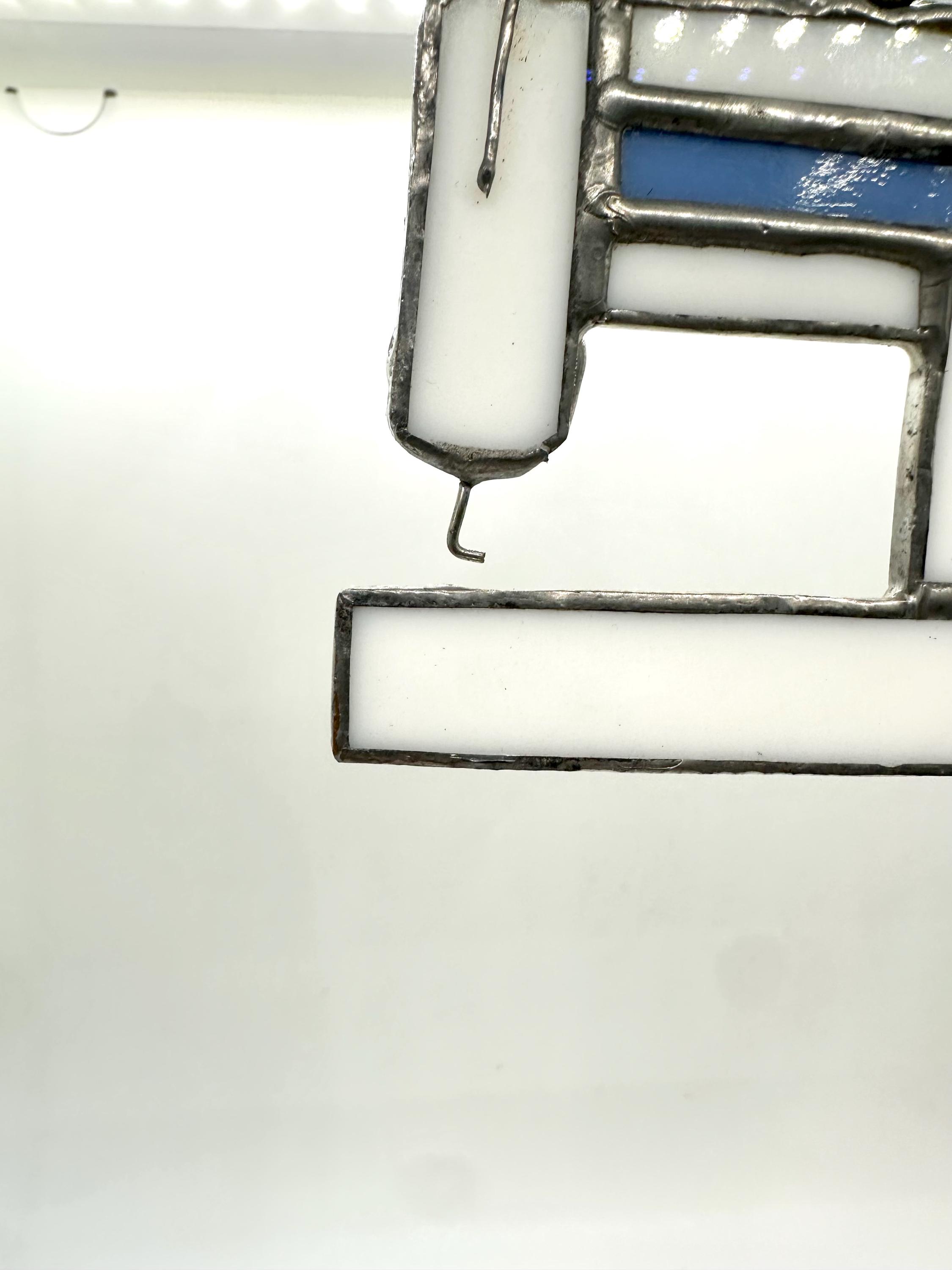 Stained Glass Sewing Machine Ornament | Handmade Glass Suncatcher ...