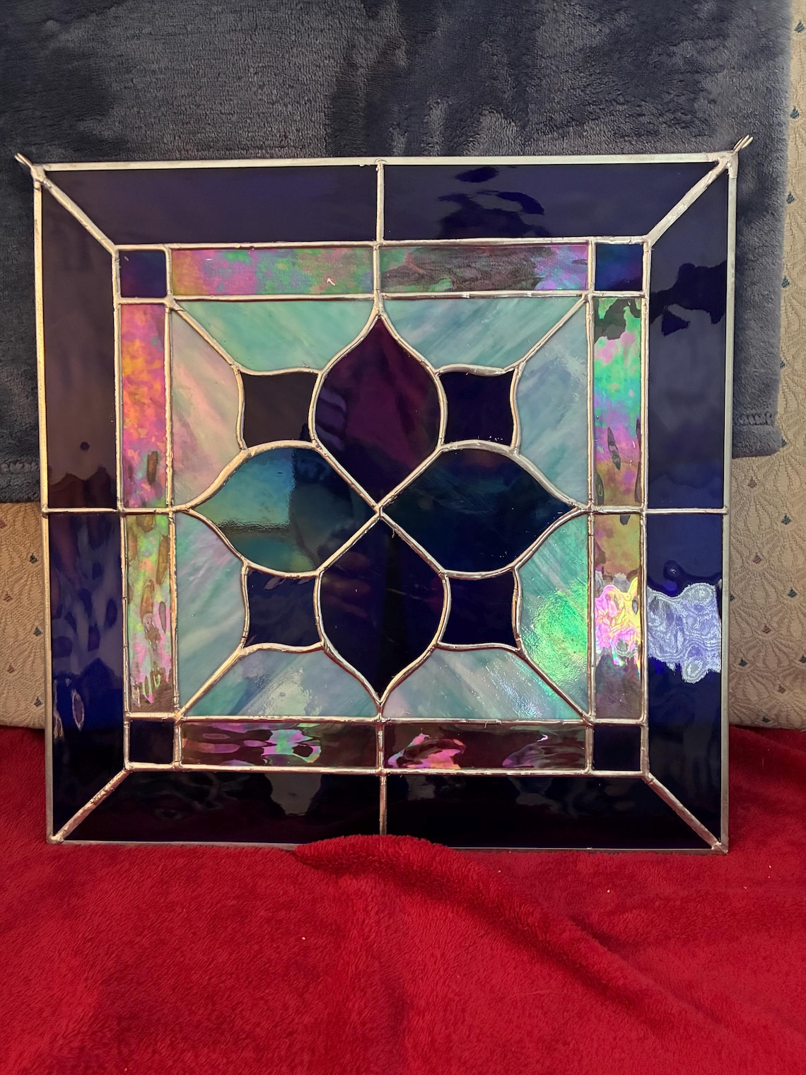 Iridescent Stained Glass Panel - 13x13 Inches - Etsy
