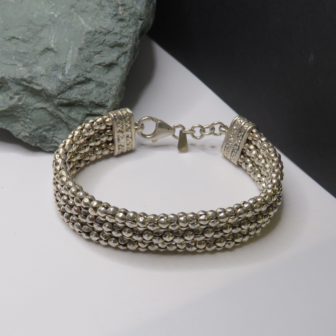 Signed 41 Grams Sterling Silver Chain Bracelet, Marked 925, Vintage - Etsy