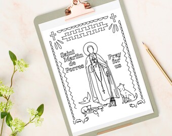 St. Martin De Porres Coloring Page Sheet Liturgical Year - Etsy
