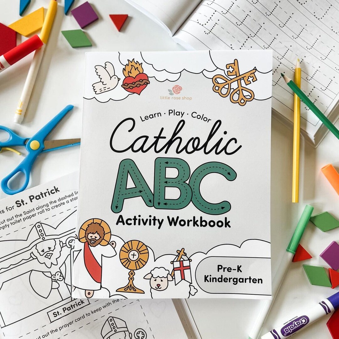 Catholic ABC Preschool Kindergarten Activity Workbook - Etsy