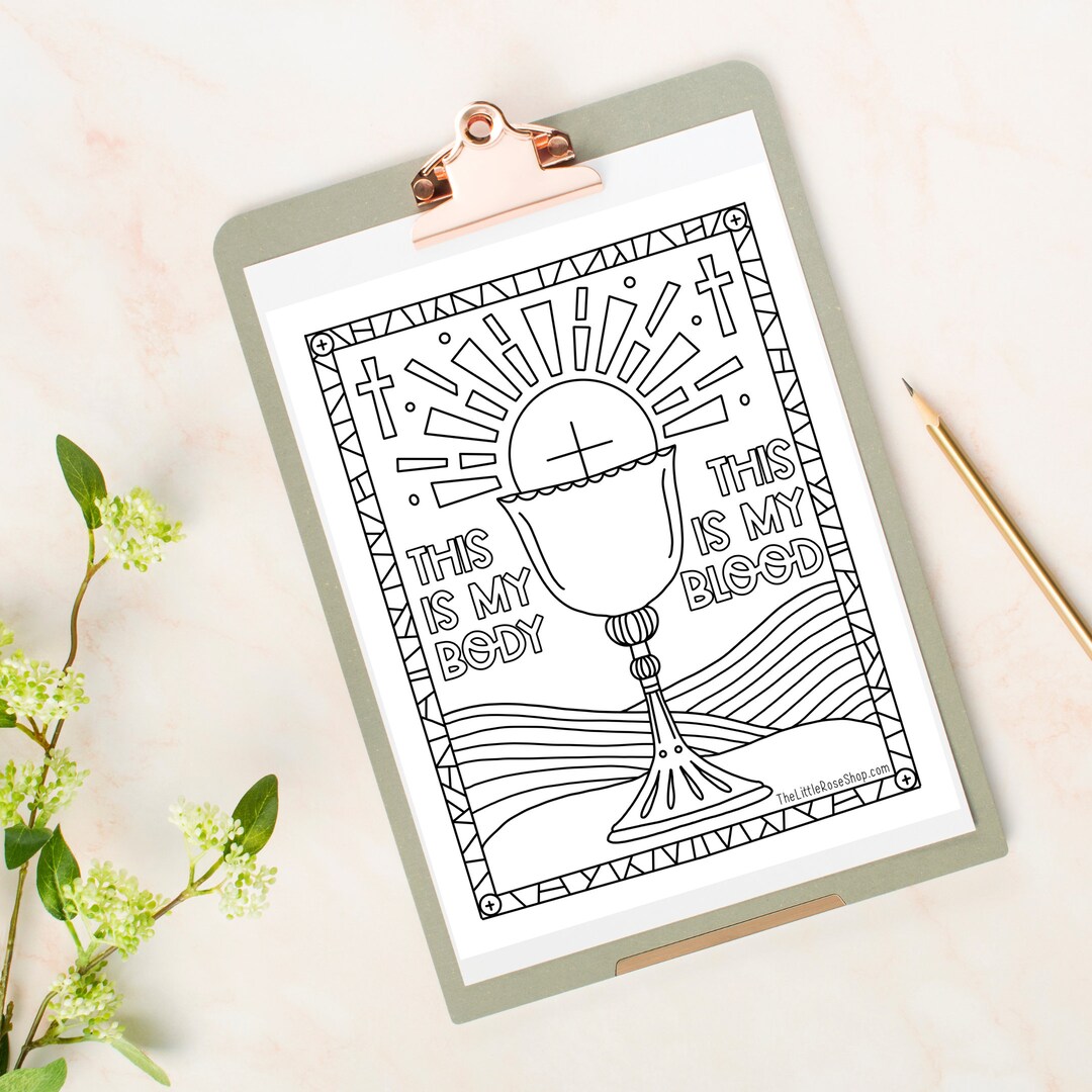 Body & Blood Coloring Page Printable - Etsy Hong Kong