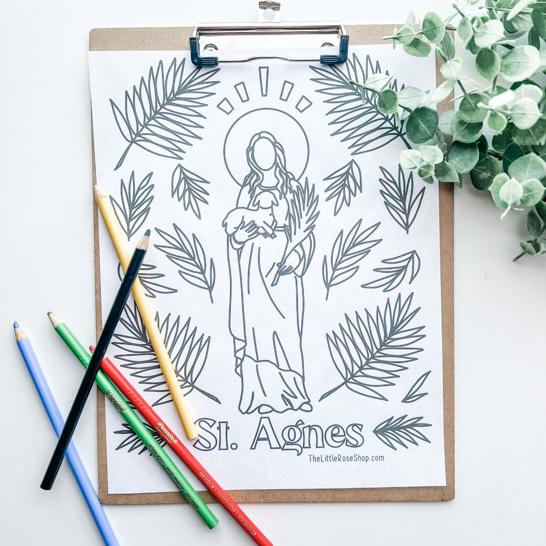 St. Agnes Coloring Page Printable - Etsy Canada