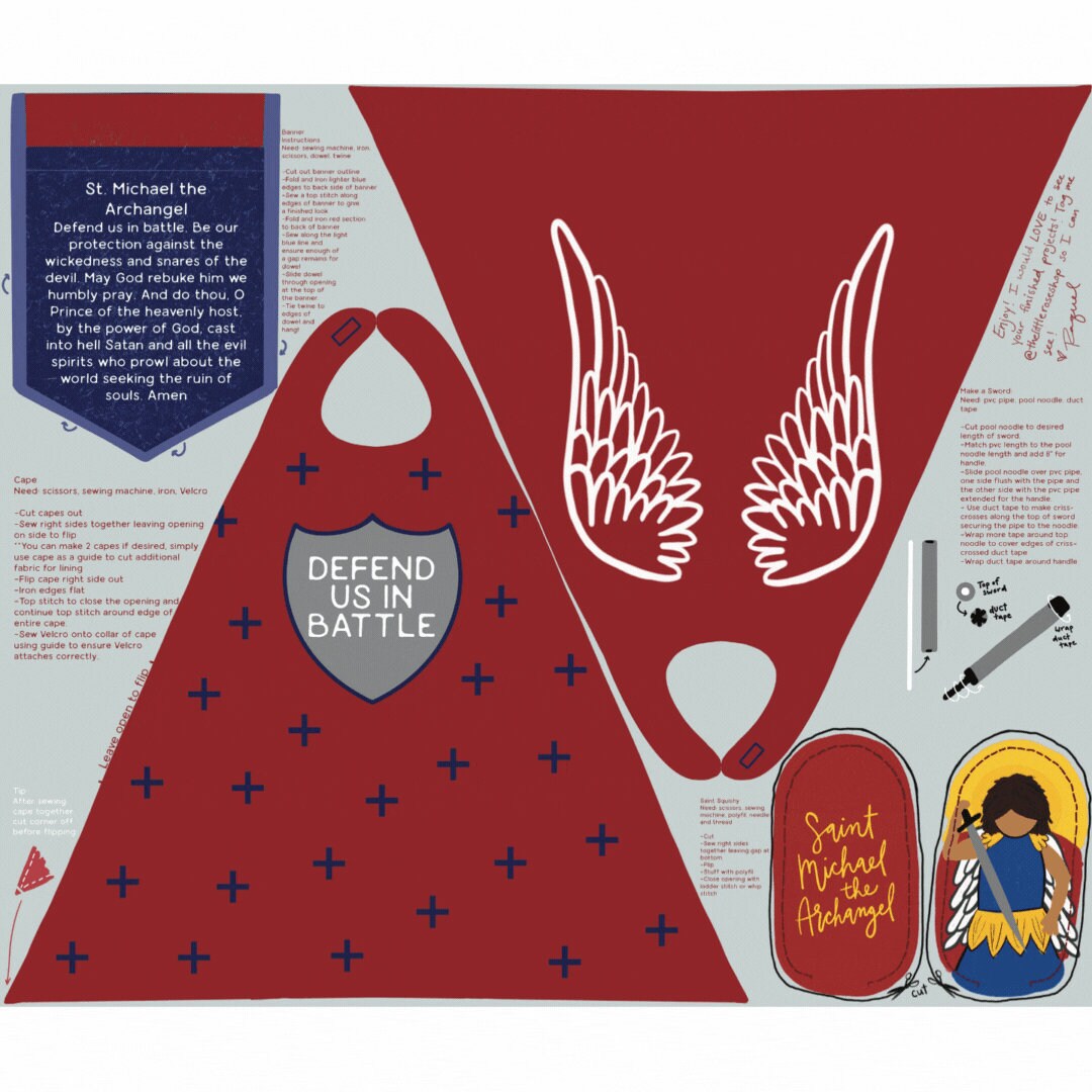 DIY Catholic Saint Cape Cut & Sew Fabric Panel - Etsy