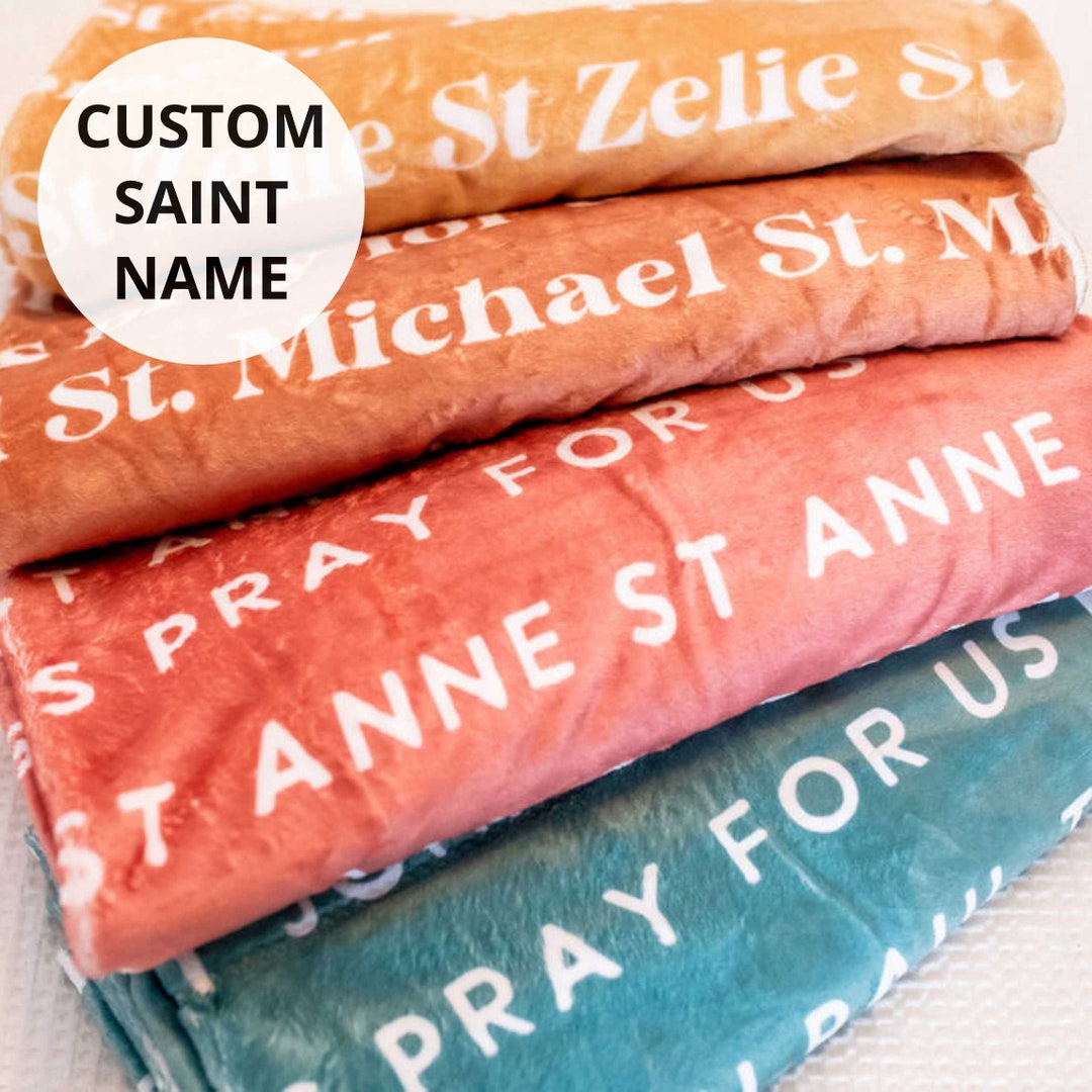Custom Saint Name Minky Blanket - Etsy
