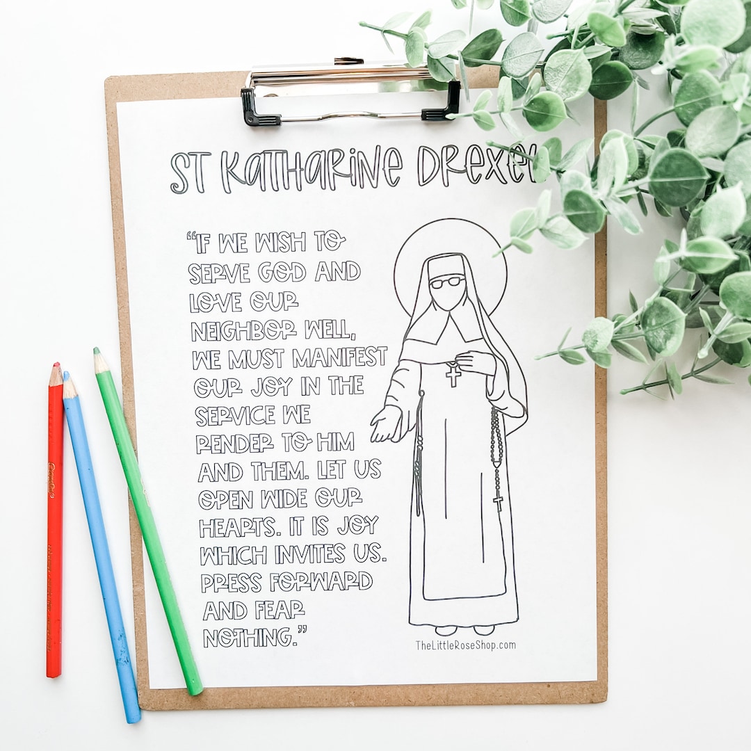 St. Katharine Drexel Coloring Page - Etsy Australia