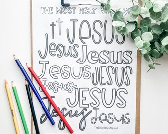 Jesus Name Coloring - Etsy