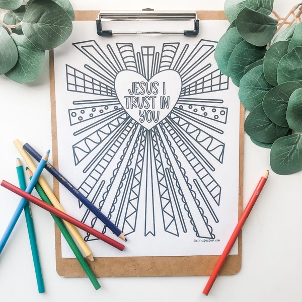 Jesus I Trust in You Printable Coloring Page - Etsy
