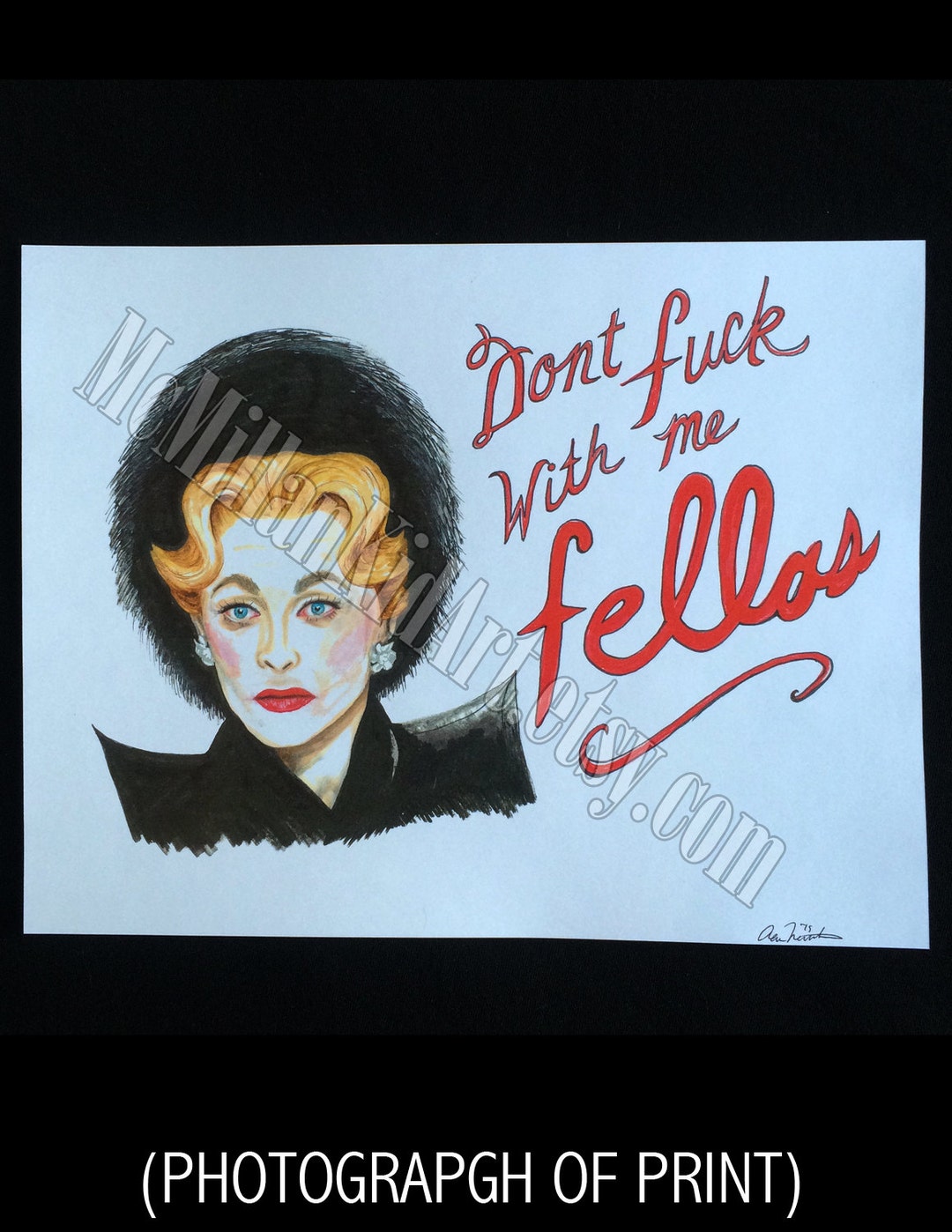 Mommie Dearest "fellas" Movie Quote Art - Etsy