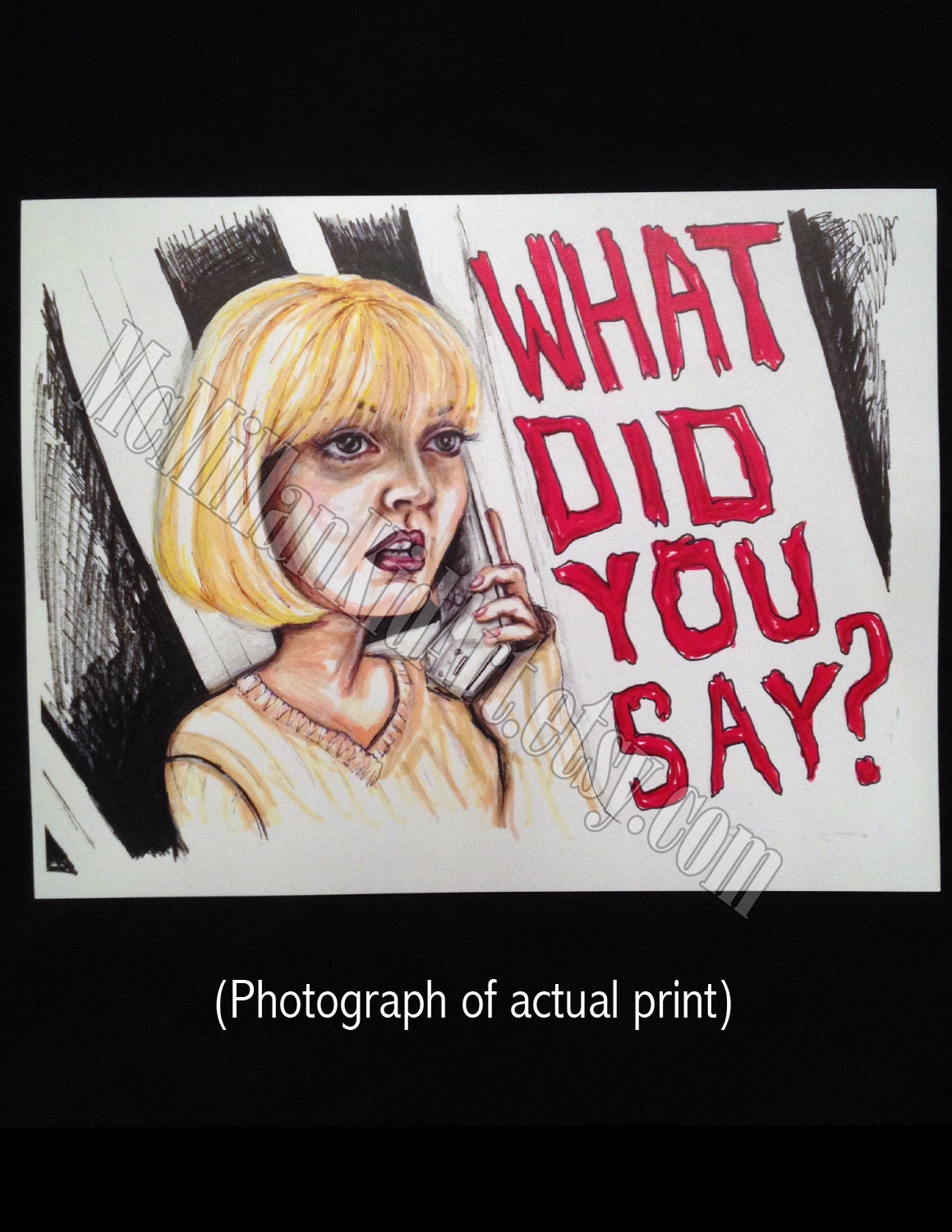 Drew Barrymore as Casey Becker in "scream" Movie Art - Etsy UK