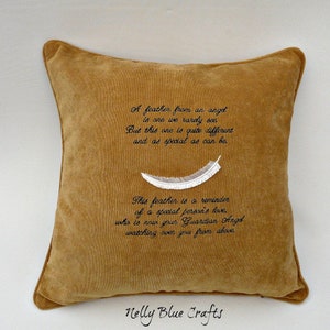 Remembrance Cushion Feather wording Memory Cushion | Etsy