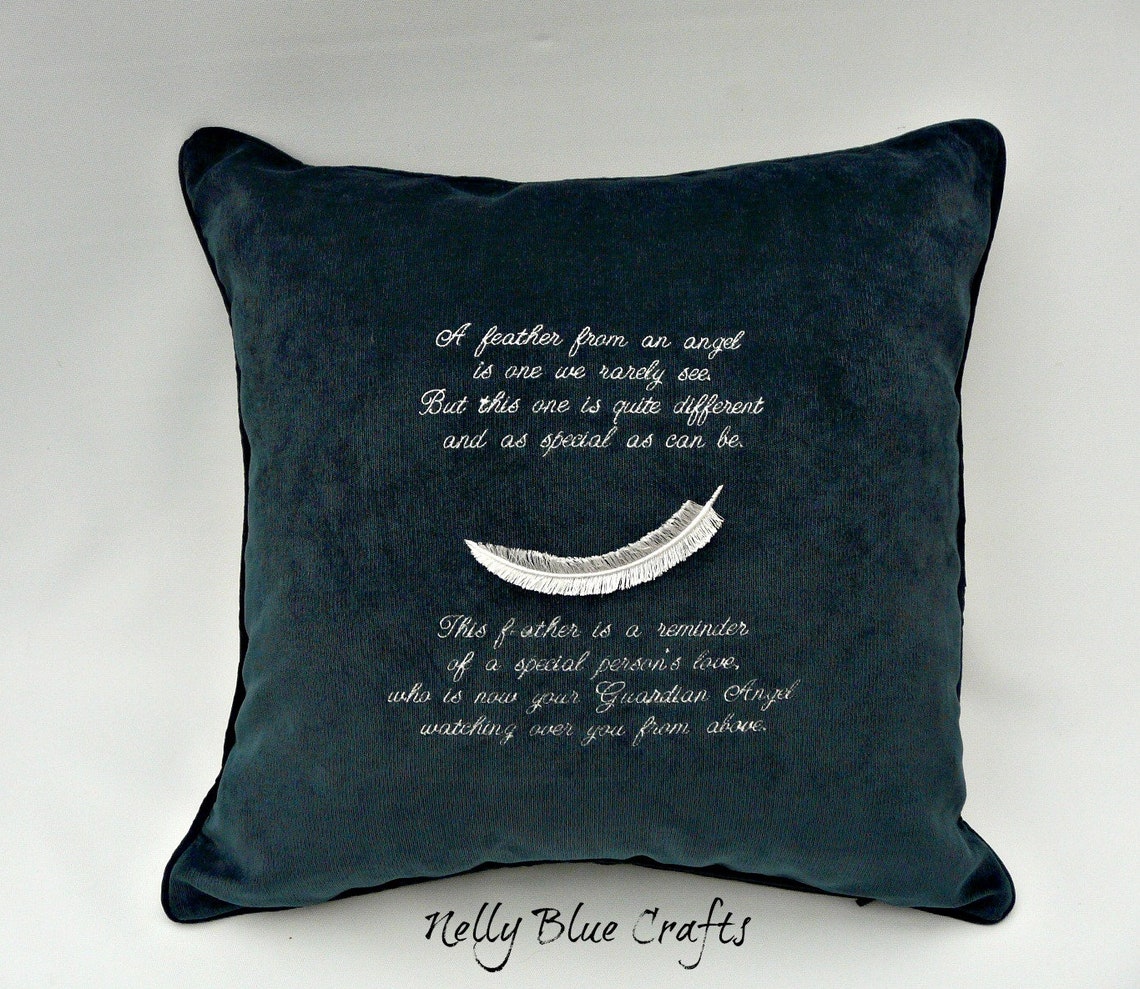 Remembrance Cushion Feather wording Memory Cushion | Etsy