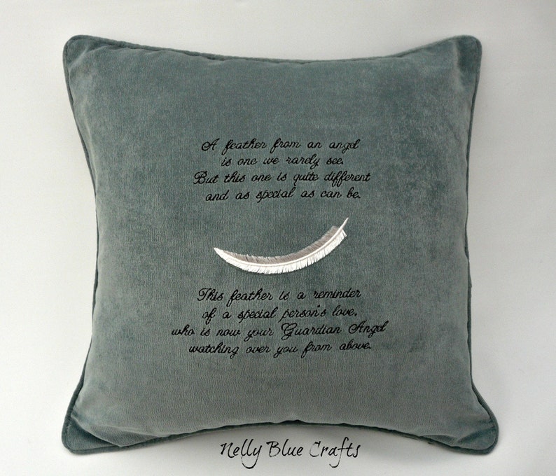 Remembrance Cushion Feather Wording Memory Cushion | Etsy