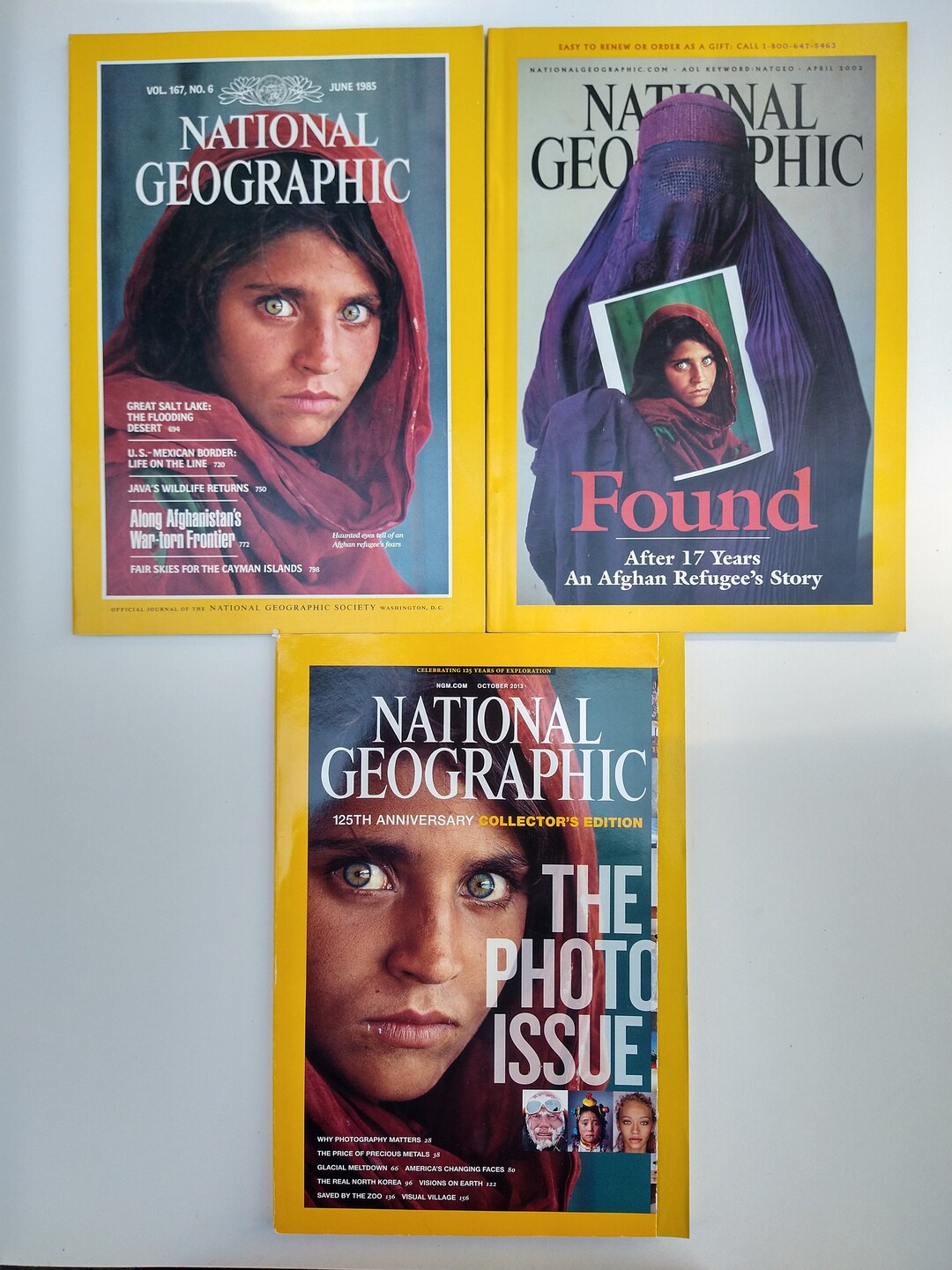 National Geographic Magazine AFGHAN GIRL TRIFECTA June 1985 - Etsy