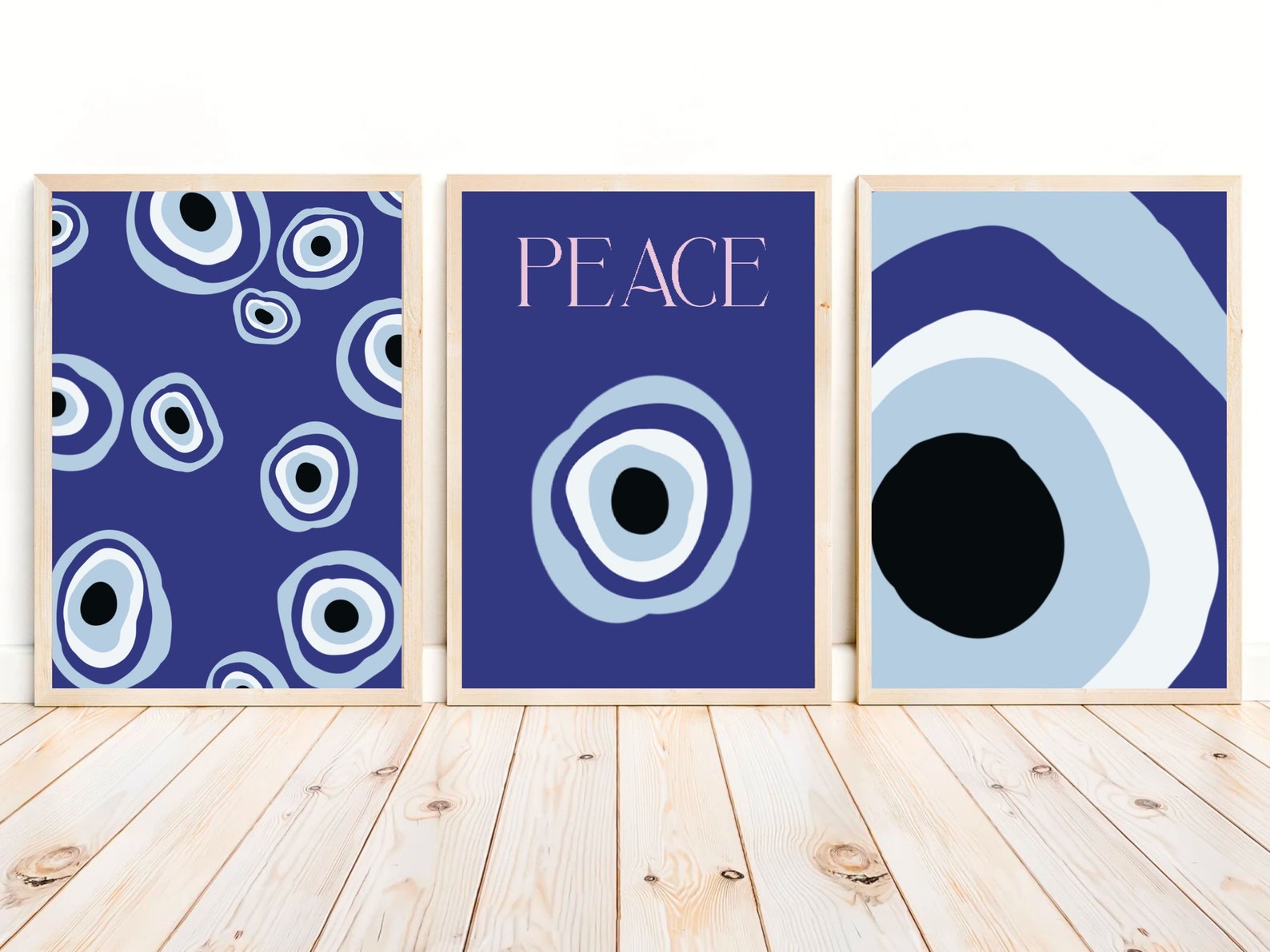 Evil Eye Wall Art Prints Peace Wall Art Turkish Evil Eye Prints ...