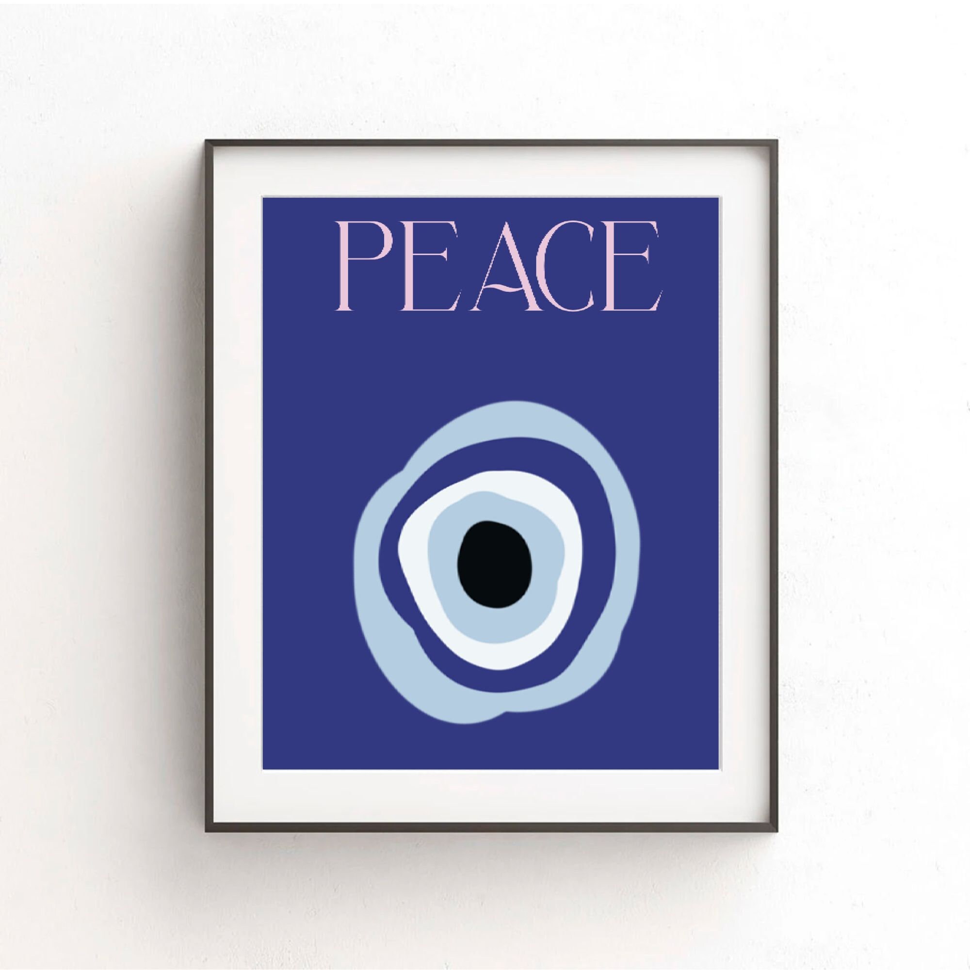 Evil Eye Wall Art Prints Peace Wall Art Turkish Evil Eye Prints ...