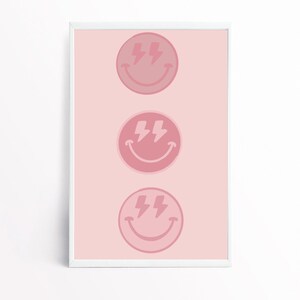 Trendy Preppy Pink Wall Art Set of 4 Digital Prints Aesthetic Wall Art ...