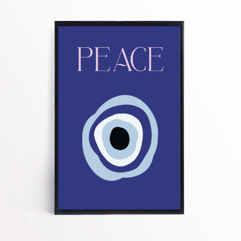 Evil Eye Wall Art Prints Peace Wall Art Turkish Evil Eye Prints ...
