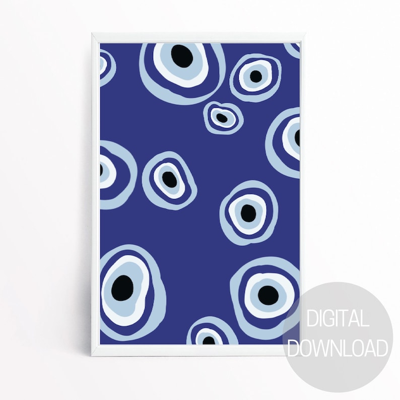 Evil Eye Wall Art Prints Peace Wall Art Turkish Evil Eye Prints ...