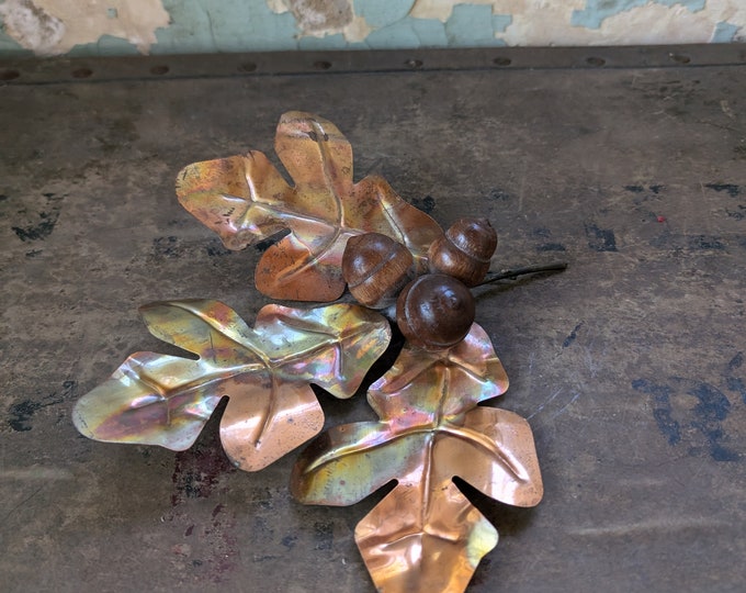 Vintage Copper Oak Leaf and Acorn Wall Decor - Etsy