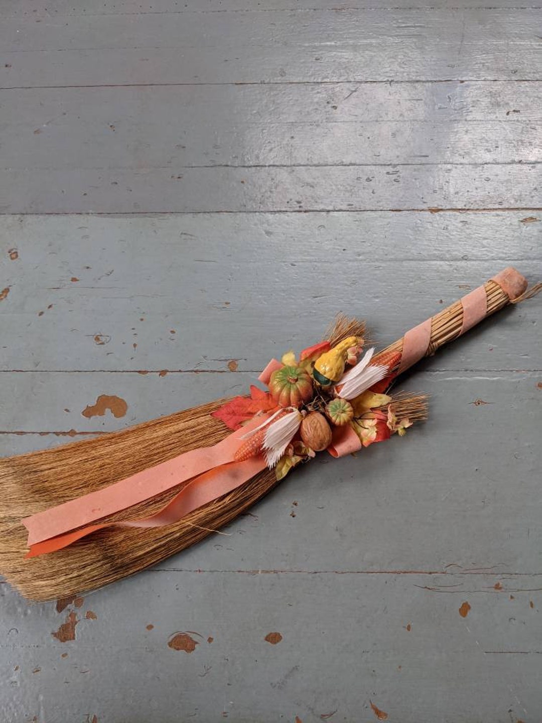 Vintage Fall Harvest Broom Door Hanger - Etsy