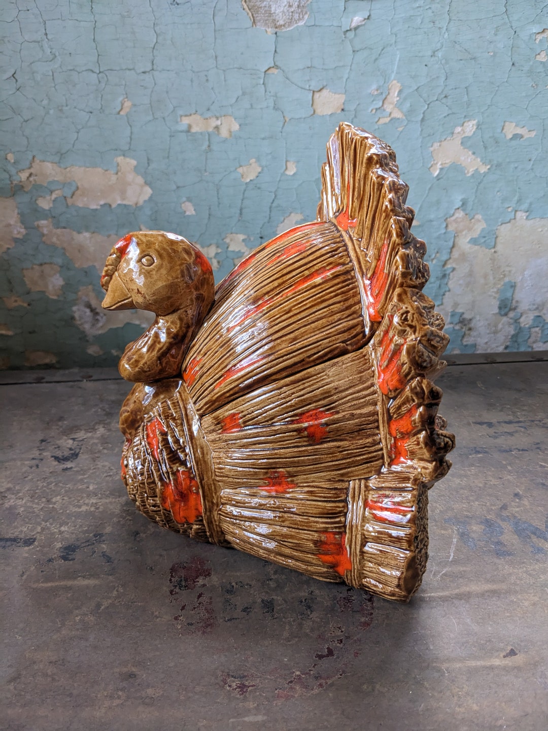 Vintage Ceramic Thanksgiving Turkey Lidded Dish - Etsy