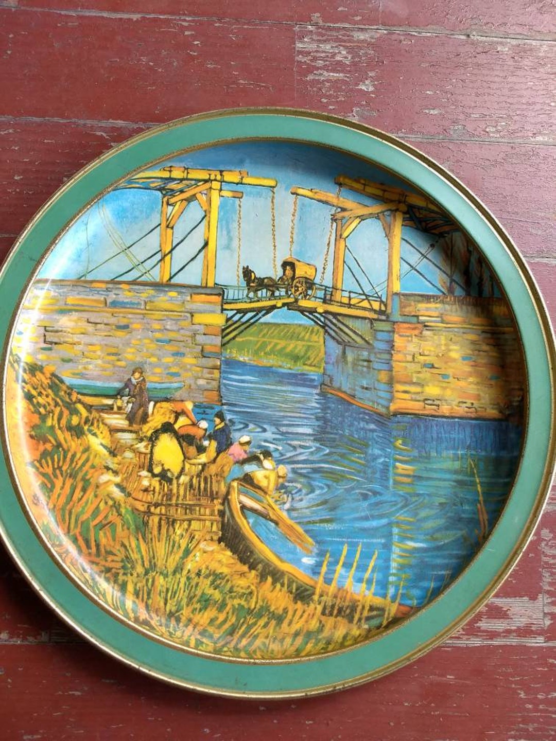 Vintage 1960s Sunshine Van Gogh Painting Tin Metal Serving Tray - Etsy