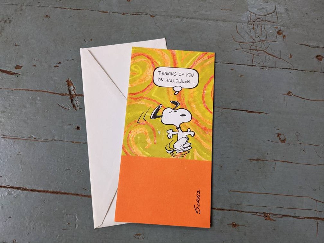 Vintage 1958 Peanuts Gang Snoopy Halloween Greeting Card - Etsy