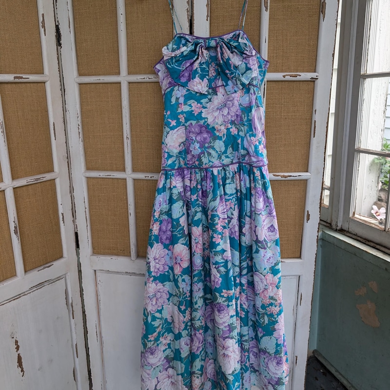 Floral 80s Garden Dress - Etsy