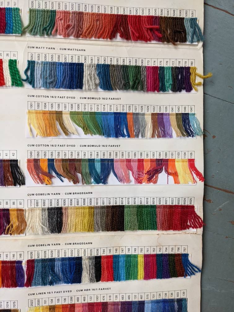 Vintage Scandinavian yarn color chart Hand weaving and Hand | Etsy