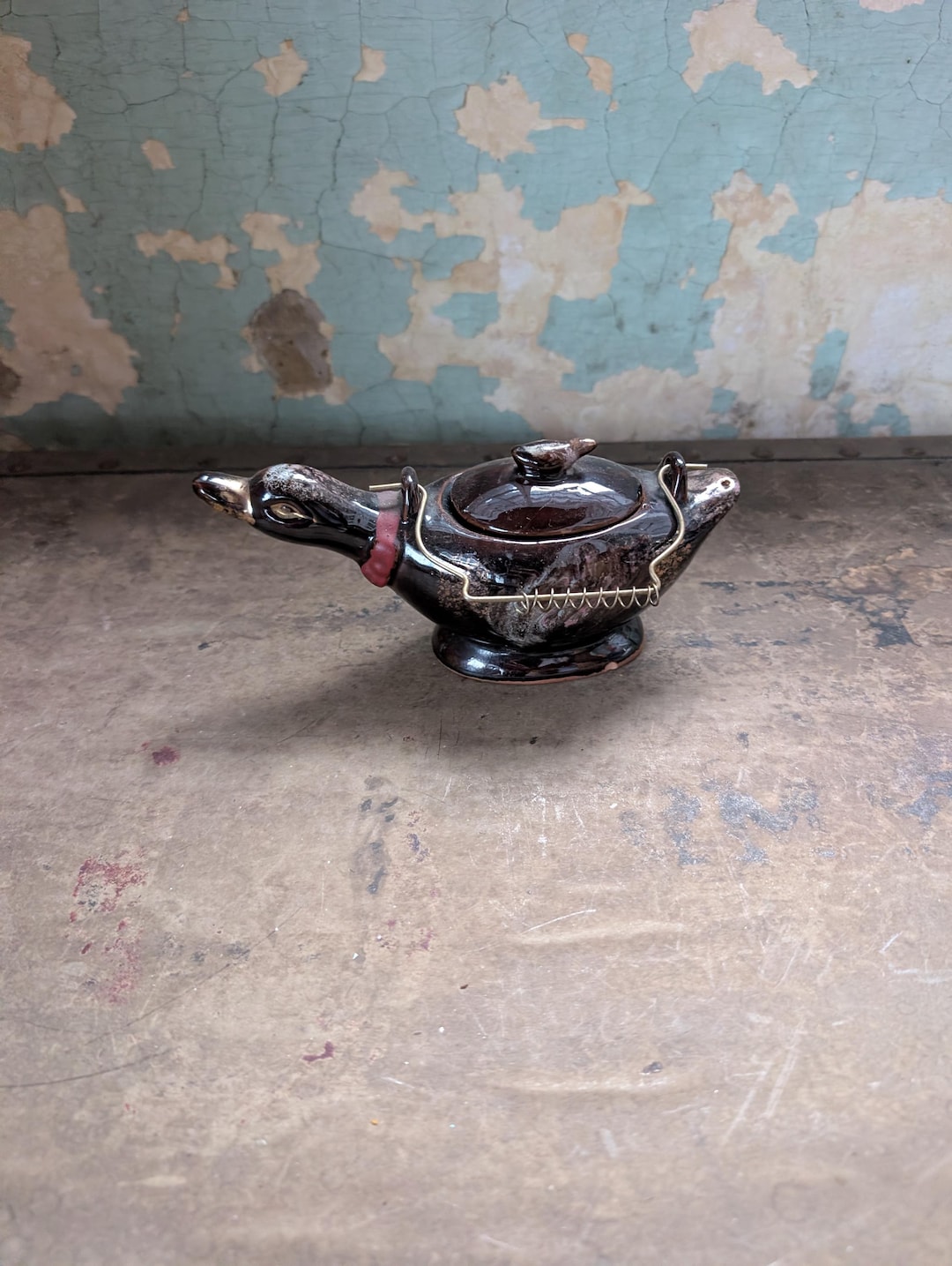 Vintage Ceramic Duck Kettle - Etsy