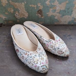 Vintage Natori Brocade Wedge House Slippers - Etsy