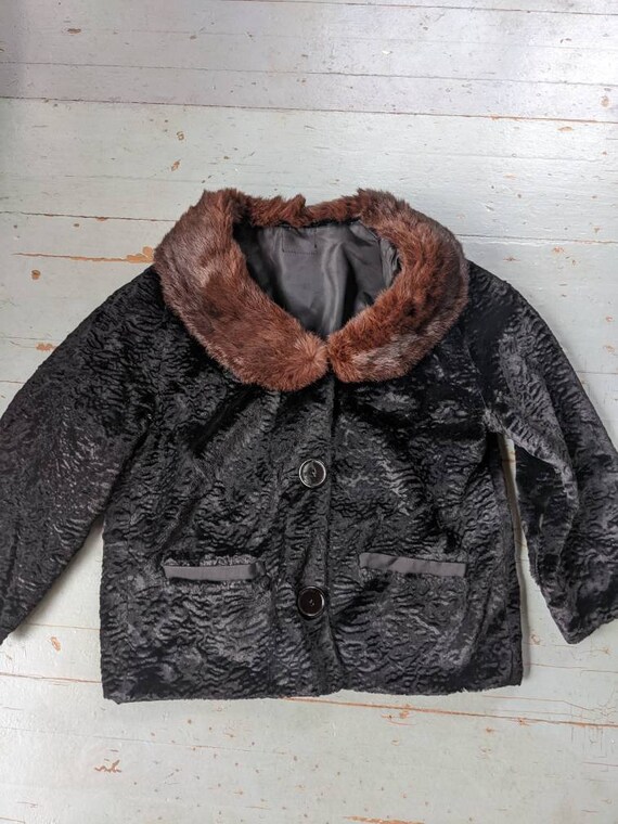 Vintage mod style velvet and fur coat - Gem