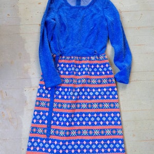 Vintage 1960s J. Harlan Blue Pattern Dress - Etsy