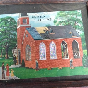 Vintage Framed 1950s Church Fundraiser Flyer Art - Etsy
