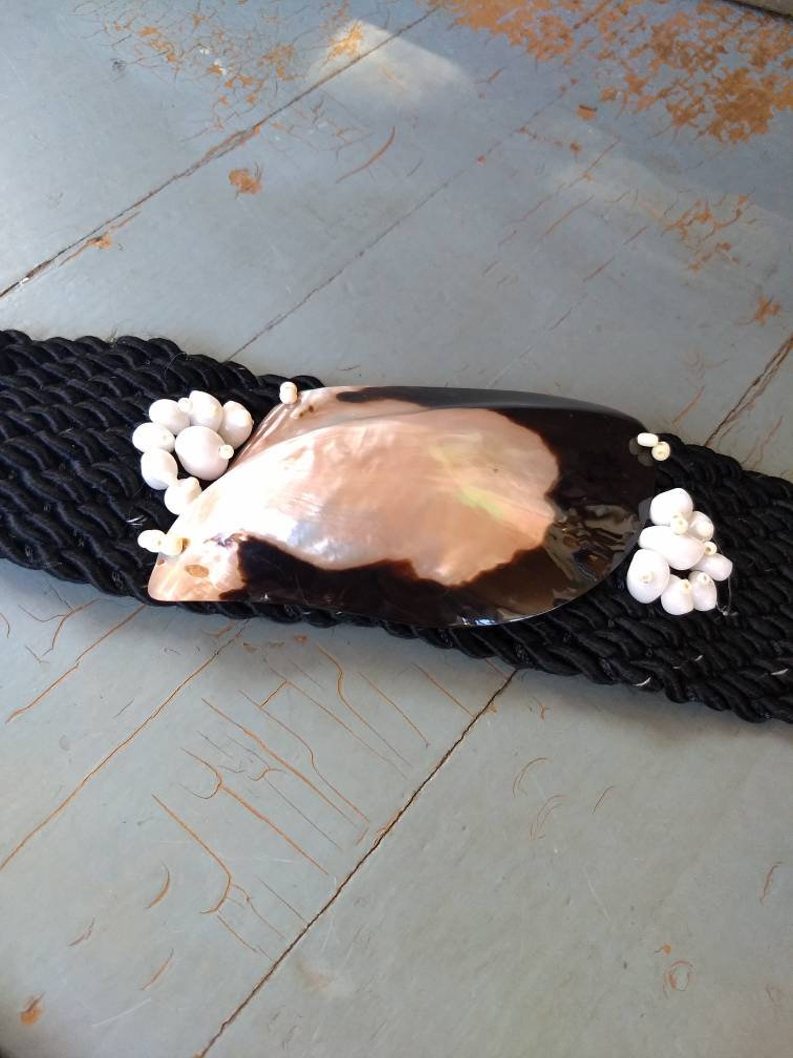 Vintage 1980s rope and shell fashion belt | Etsy