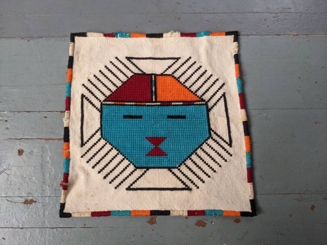 Vintage Handmade Zuni Wool Wall Hanging Art Weaving - Etsy