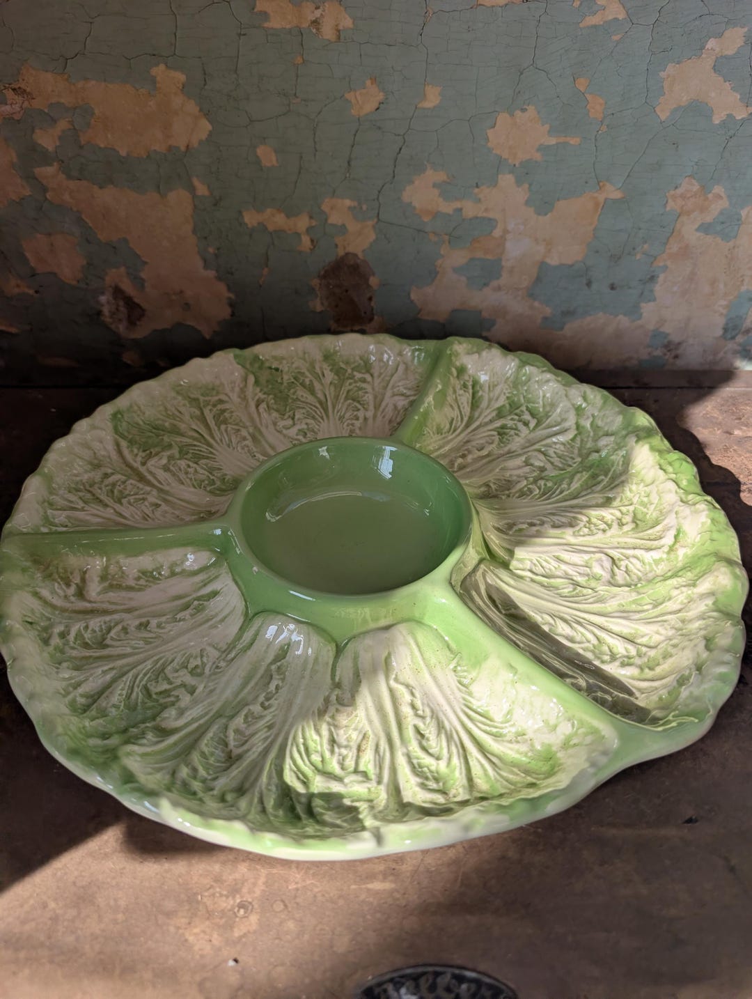 Vintage Shafford Original Cabbage Leaf Relish Tray - Etsy
