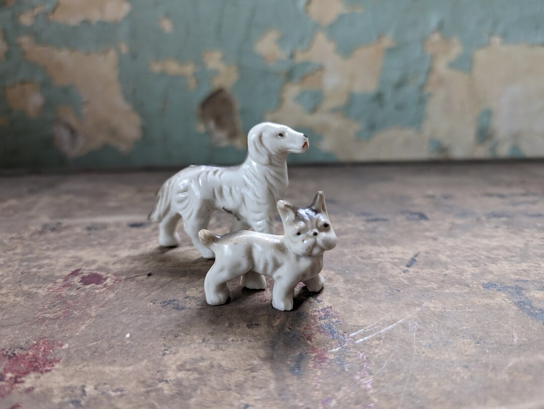 Vintage Mid Century Japanese Ceramic Dog Figurine Set of Two - Etsy