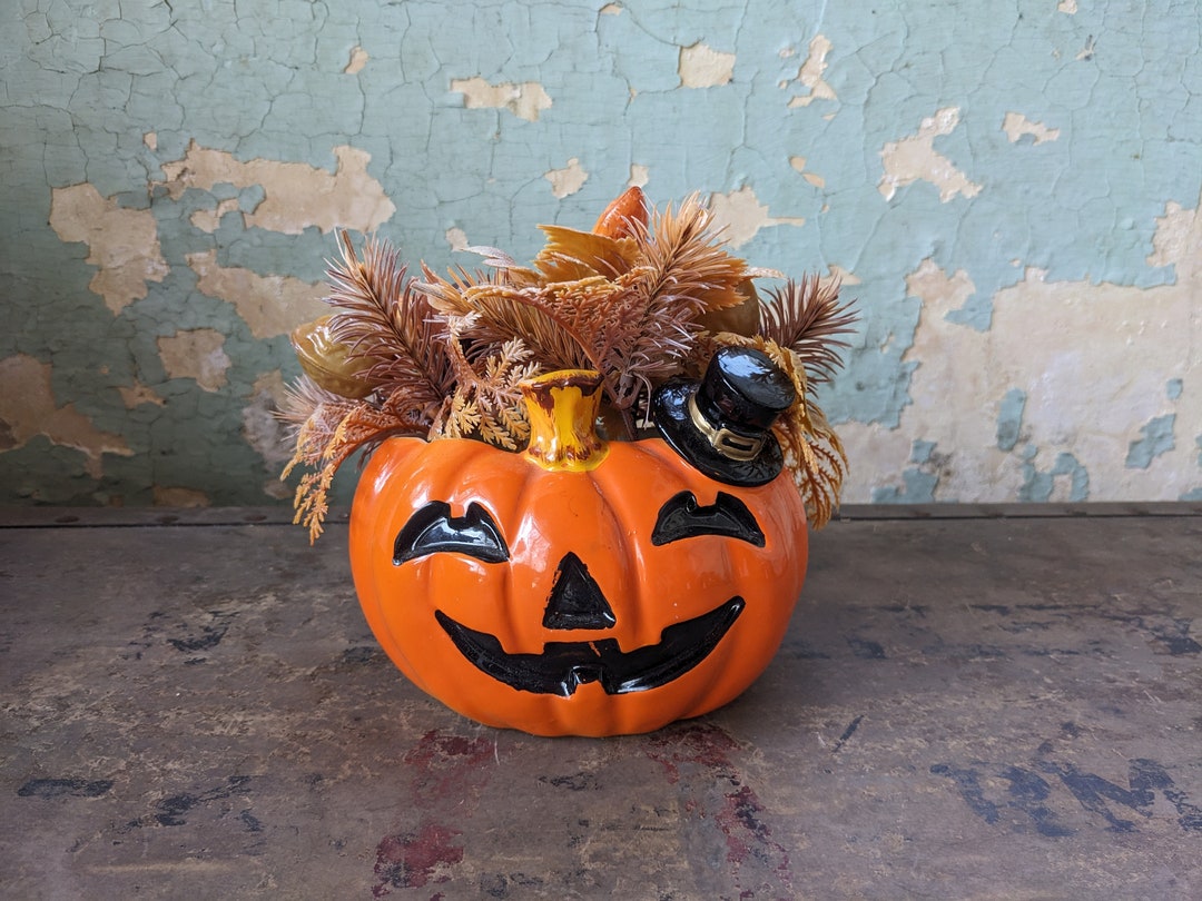 Vintage E. O. Brody Jack-o'-lantern Pumpkin Vase - Etsy