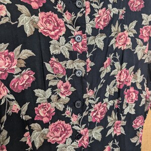 Vintage 90s Rose Print Dress - Etsy