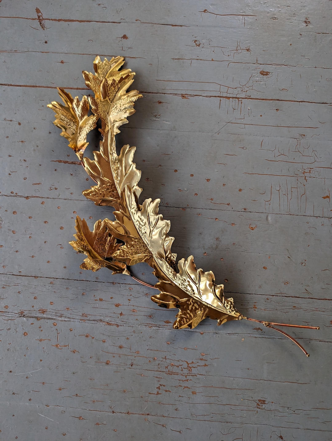 Vintage Metal Oak Leaf Wall Hanging Decor - Etsy