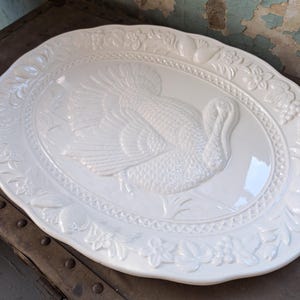 Vintage White China Turkey Serving Platter - Etsy