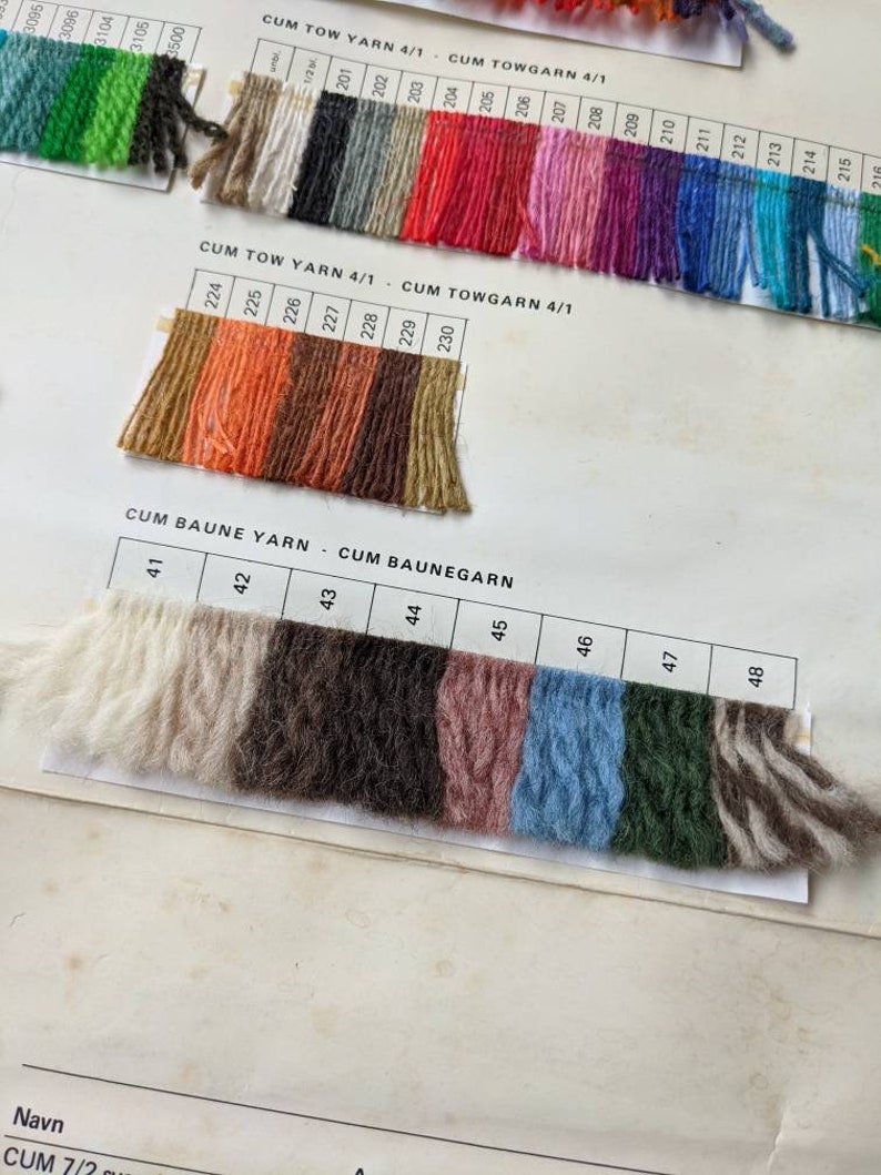 Vintage Scandinavian Yarn Color Chart Hand Weaving and Hand - Etsy