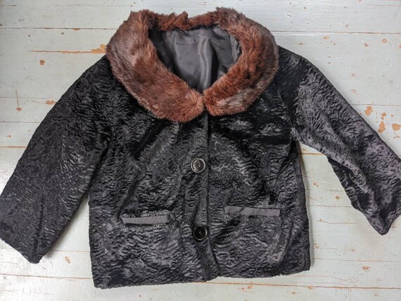 Vintage mod style velvet and fur coat - Gem