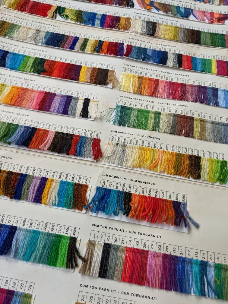 Vintage Scandinavian yarn color chart Hand weaving and Hand | Etsy