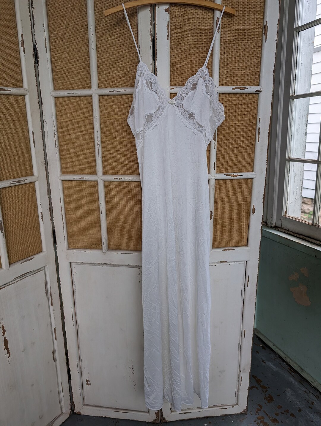 Vintage White Lace and Nylon Negligee Night Dress - Etsy