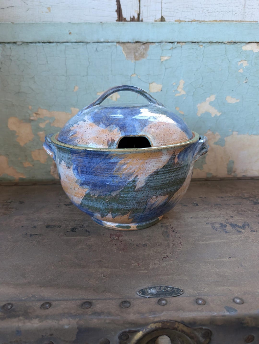 Vintage 80s Handmade Studio Pottery Lidded Soup Turine Bowl - Etsy