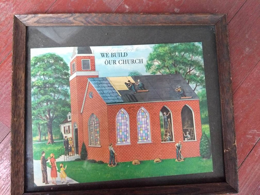 Vintage Framed 1950s Church Fundraiser Flyer Art - Etsy