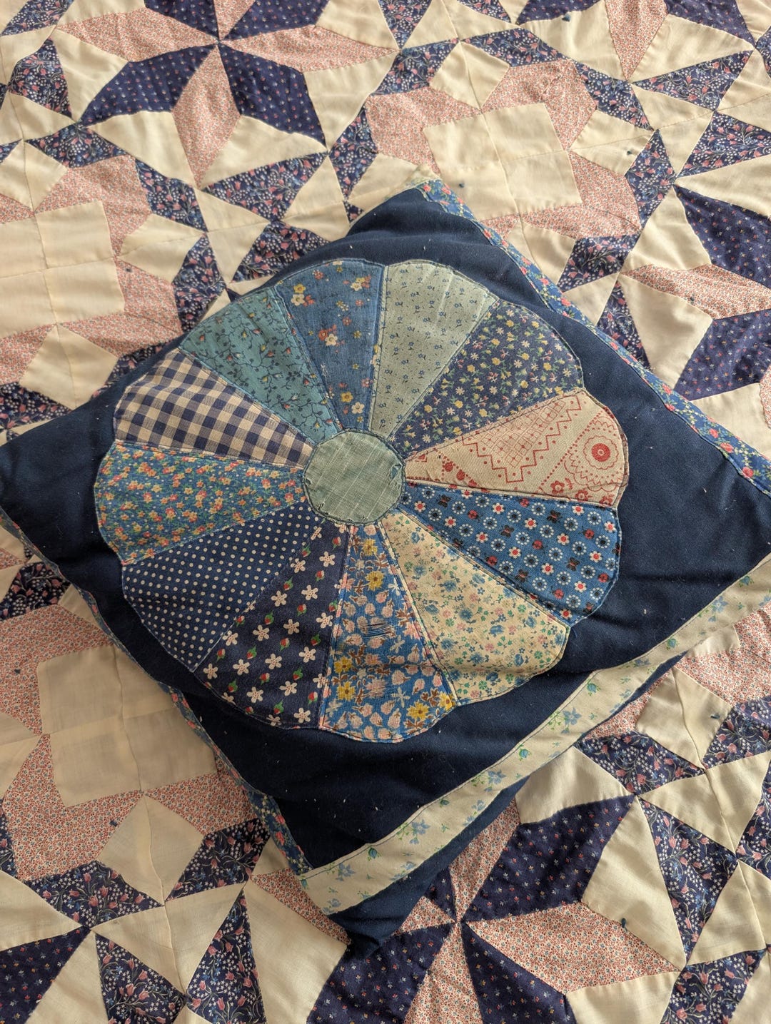 Vintage Quilted Throw Pillow - Etsy